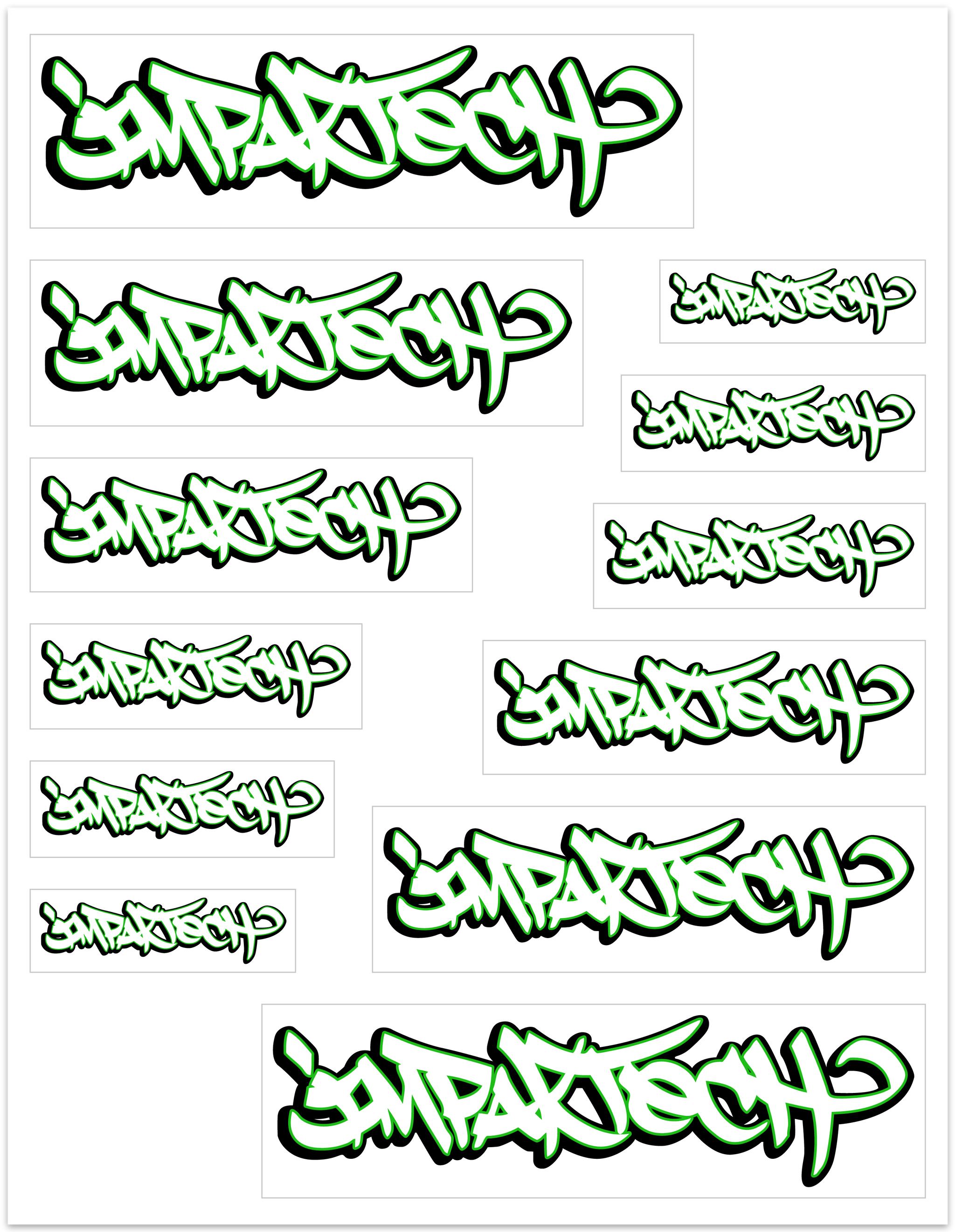 Impaktech Logo Sticker Sheet 8.5 X 11"